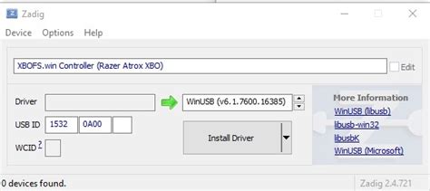ZaDig WinUSB Driver Installation Guide XBOFS Win