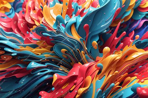 Premium Ai Image Abstract Colorful Splash 3d Background Generative Ai