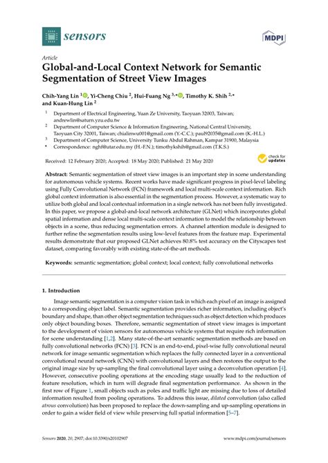 pdf global and local context network for semantic segmentation of