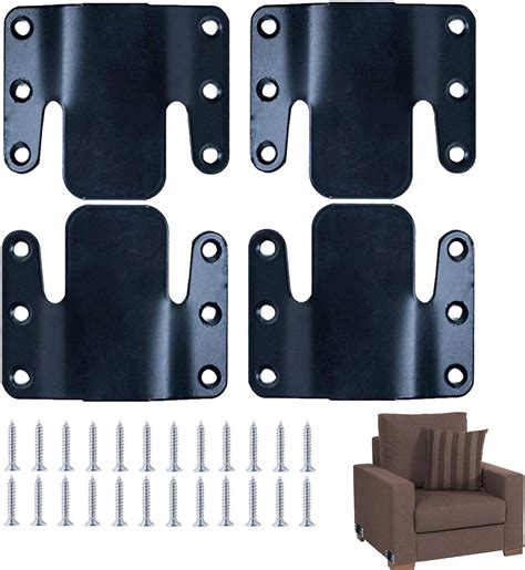 Sofa Connector Interlocking Furniture Connector 4 Pieces Metal Sectional Sofa Connector With