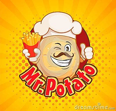 Mr Potato Chef With French Fries Cartoon Vector CartoonDealer