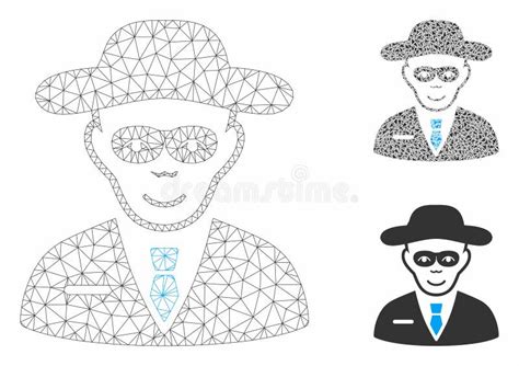 Security Agent Vector Mesh 2d Model And Triangle Mosaic Icon Stock Vector Illustration Of