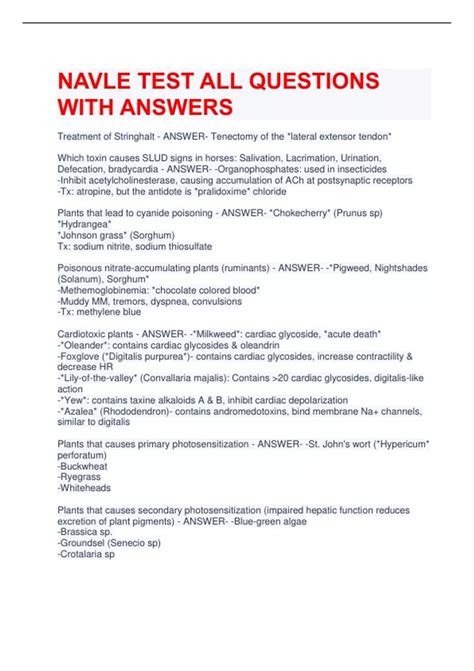Navle Test All Questions With Answers Navle Te Stuvia Us