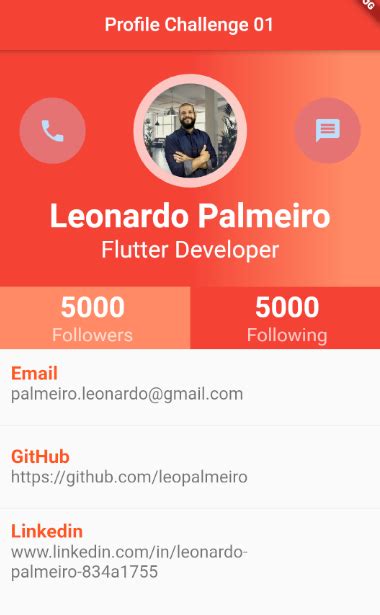 Simple Profile Screen With Flutter By Leonardo Palmeiro Medium