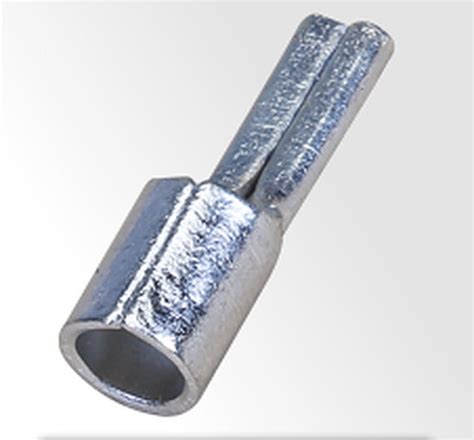 Copper Cable Pin Type Terminal Ends Polished Round Aluminum Silver