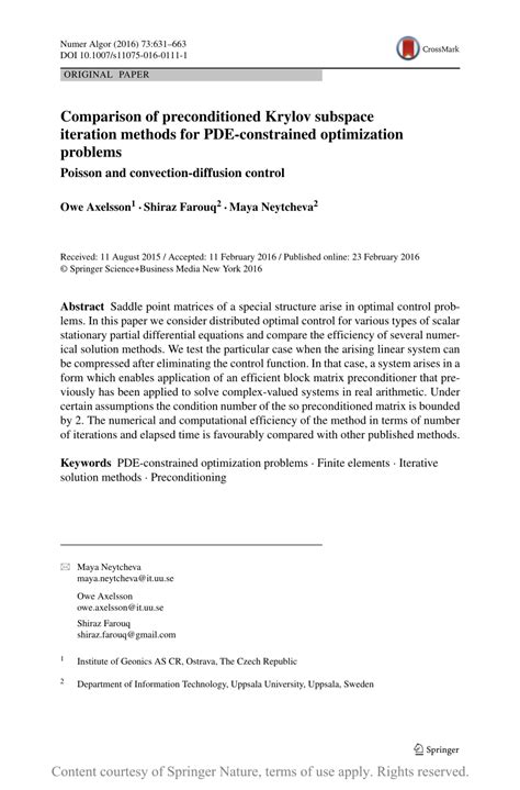 Comparison Of Preconditioned Krylov Subspace Iteration Methods For Pde Constrained Optimization