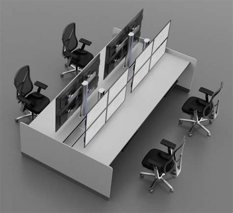 High End Led Security Command Center Security Operator Console Soc