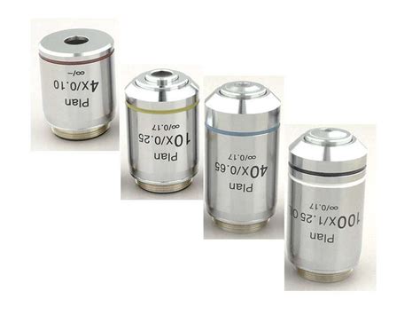 Set Of 4 Infinity Plan Achromatic Objectives 4x10x40x100xoil For