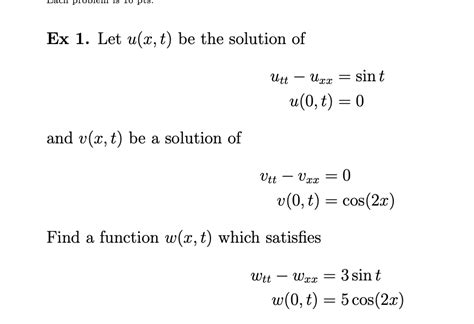 Solved Ex 1 Let U X T Be The Solution Of Utt Uxx Sint Chegg Com