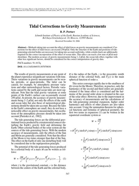 Tidal Correction Pdf Tide Waves