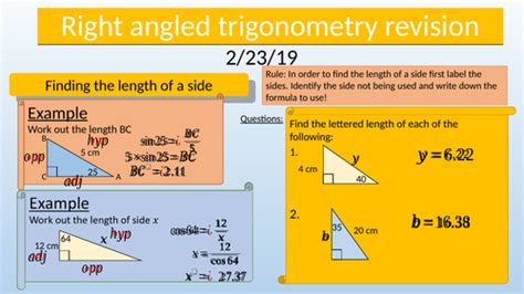 Gcse Pythagoras And Trigonometry Revision Lessons Teaching Resources