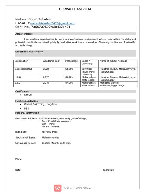 Mahesh Takalkar Cv Pdf