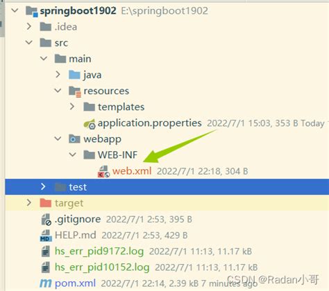 Springboot项目下手动建立webapp和webxmlspringboot Webxml位于哪个目录 Csdn博客