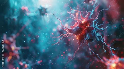 Abstract Futuristic Neural Network With Glowing Nodes And Pathways Representing Artificial