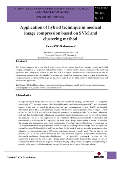 pdf application of hybrid technique in medical image compression