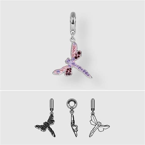 Becharmed Pavé Стрекоза Charm 86553 Crystal Silver Night Swelements