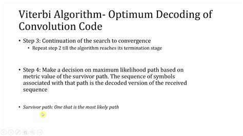 Convolution Code Viterbi Algorithm Part 7 A Youtube