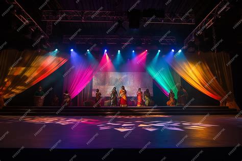 Premium Photo Welllit Stage For Cultural Dance Performance