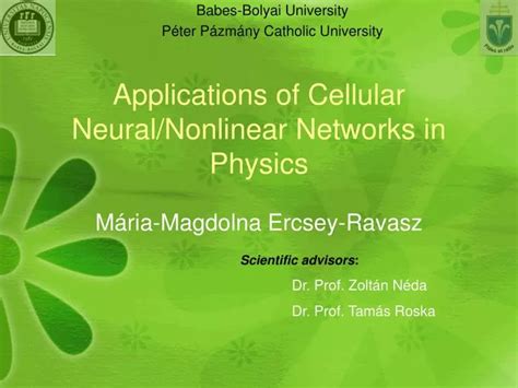PPT Applications Of Cellular Neural Nonlinear Networks In Physics PowerPoint Presentation ID