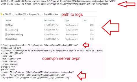 Windows Server Cannot Save Logs Ropenvpn