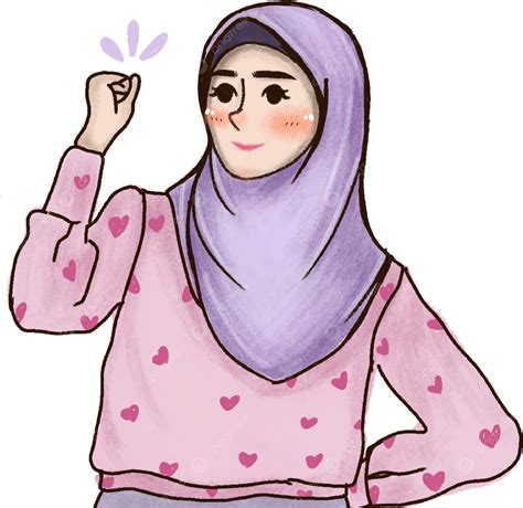 مسلمه لطيف التوضيح التوضيح مسلم مسلمة ناقلات كرتون مسلم Png وملف Psd