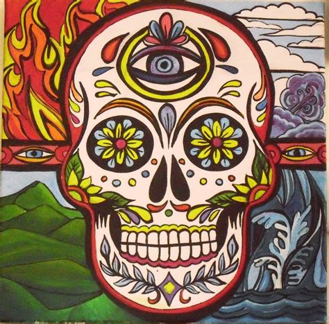 Art And Philosophy Mexican Sugar Skulls The Elements My Latest Painting And The Search For