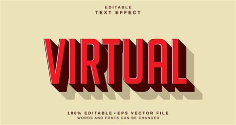 Premium Vector Editable Text Style Effect Virtual Text Style Theme