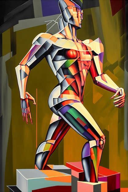 Pintura De Un Hombre De Pie Sobre Una Plataforma Generativa Ai Foto