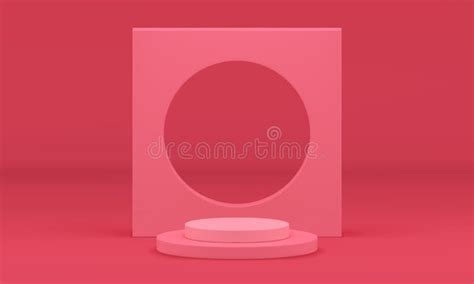 Pink Geometric 3d Podium Win Platform Construction For Product Presentation Realistic Vector