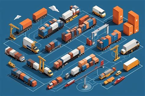 Premium Photo Global Logistics Network Isometric Illustration Icons