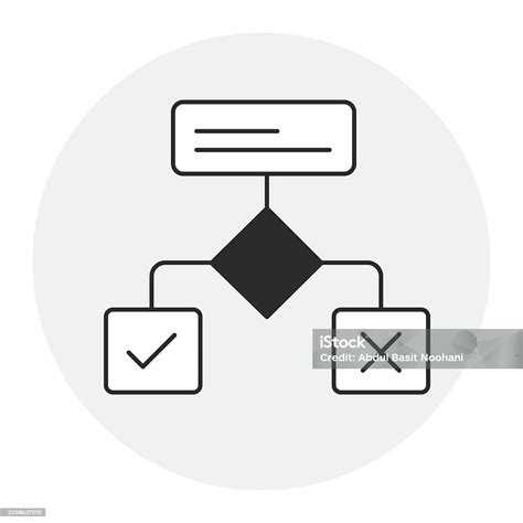 Decision Structure Flatoutline Icon Showing Branching Decision Tree For