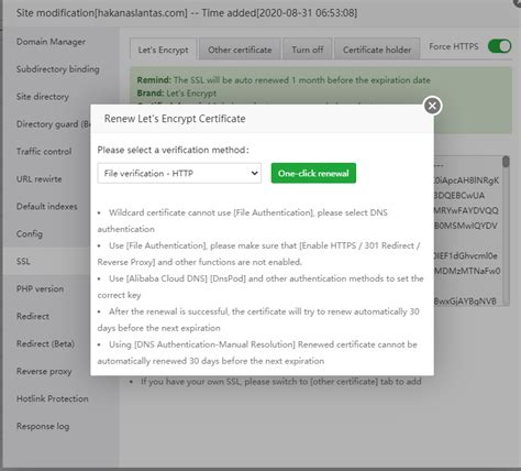 Ssl Renew Aapanel Free Hosting Control Panel One Click Lamplemp