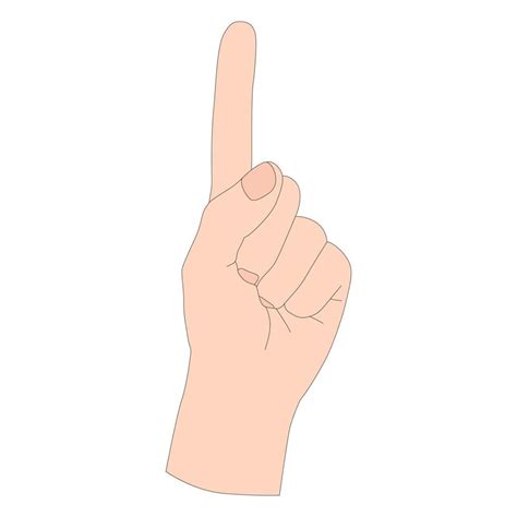 A Hand Gesture Pointer Up Sign Language Vector Illusration Isolated