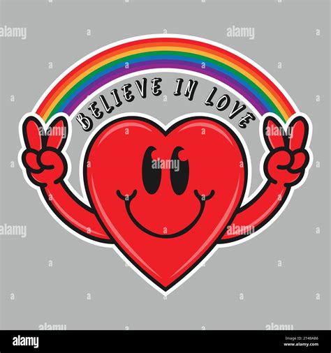 Cartoon Character With Believe In Love Phrase Positive Quotes
