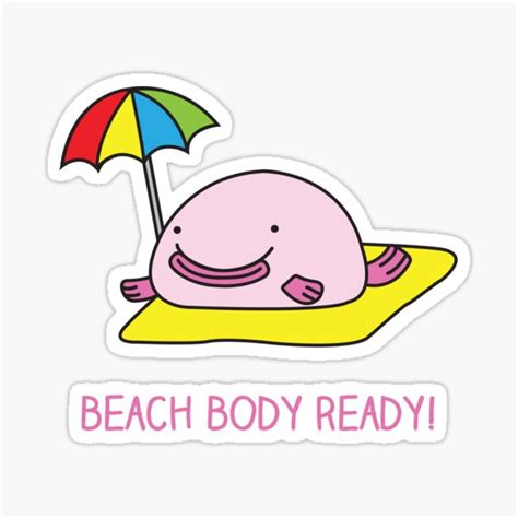 Blobfish Beach Body Ready Blob Fish Sticker For Sale By IceCreamCat Redbubble