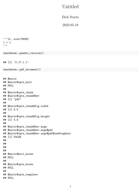 Small Backtick Bug In R Markdown To Pdf R Markdown Posit Community