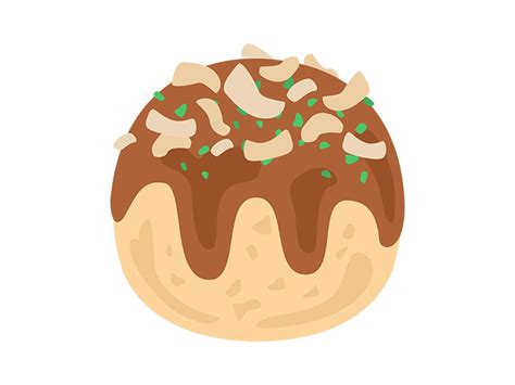 マヨネーズのかかった、単品のたこ焼きの無料イラスト イラストセンター