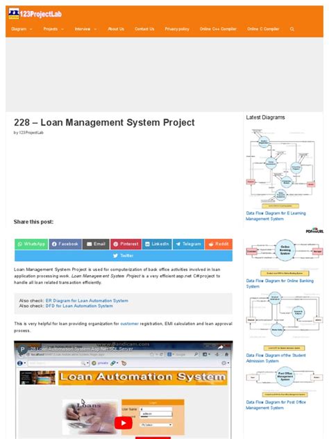 123projectlab Com 228 Loan Management System Project Pdf