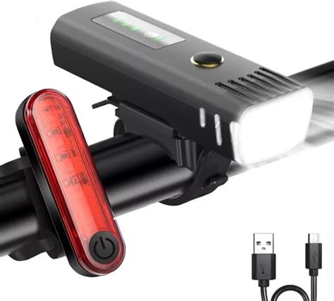 LED AKKU FAHRRAD Licht Beleuchtung Set 600 LUX Scheinwerfer Rücklicht