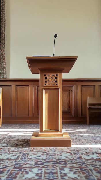 University Classroom Lectern Premium Ai Generated Image
