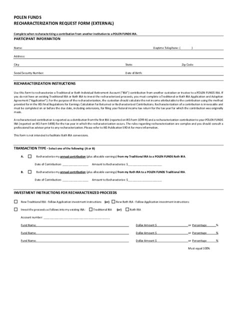 Fillable Online Sit Recharacterization Request Form Fax Email Print