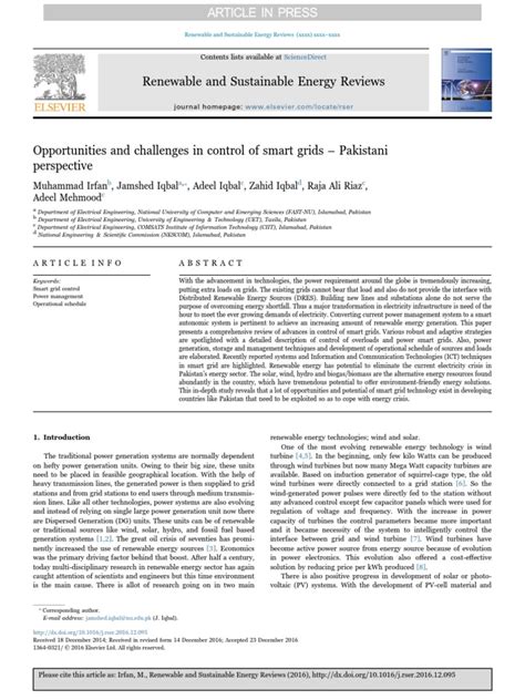 Smart Grid Pak Perspective Pdf Smart Grid Electrical Grid