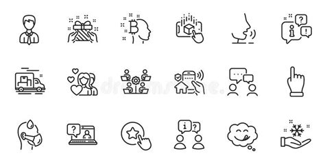 Outline Set Of Couple Click Hand And Freezing Line Icons For Web Application For Design