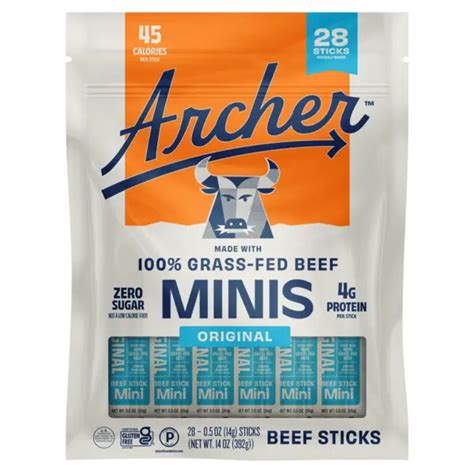 Country Archer Original Mini Jerky Beef Sticks Grass Fed Same Day