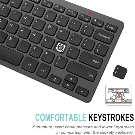 Arteck Hw098 2 4g Wireless Keyboard Ultra Slim And Compact Keyboard With Media Hotkeys For
