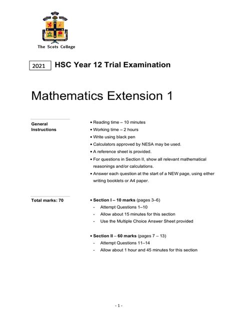 2021 Hsc Trial Math Ext 1 Pdf Velocity Equations