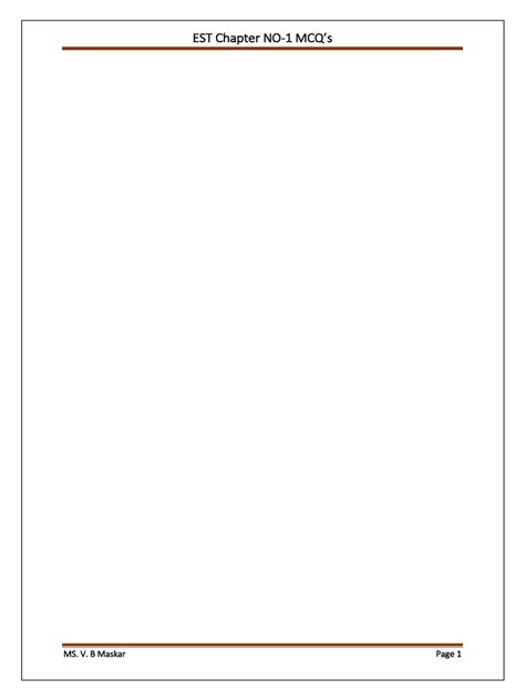 Chapter 1 Mcq Pdf Water Drinking Water