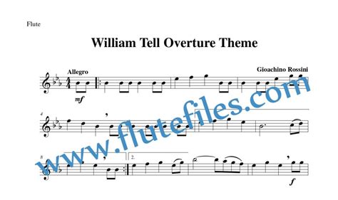 Rossini William Tell Overture Theme Flute Solo Flute Files Publishing
