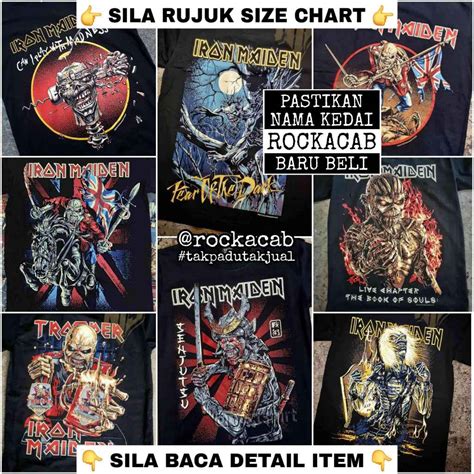Pit 17 25 Baju Iron Maiden Band Tshirt Nts New Type System Shopee