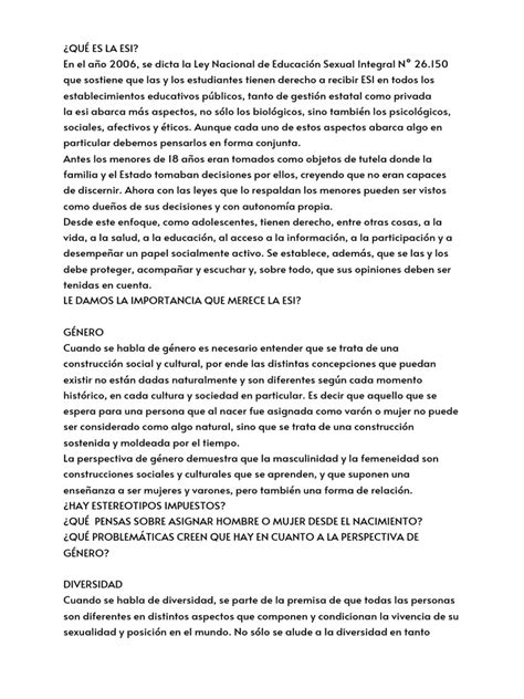 Género Y Esi Argentina Parlamento Pdf Género Estudios De Género
